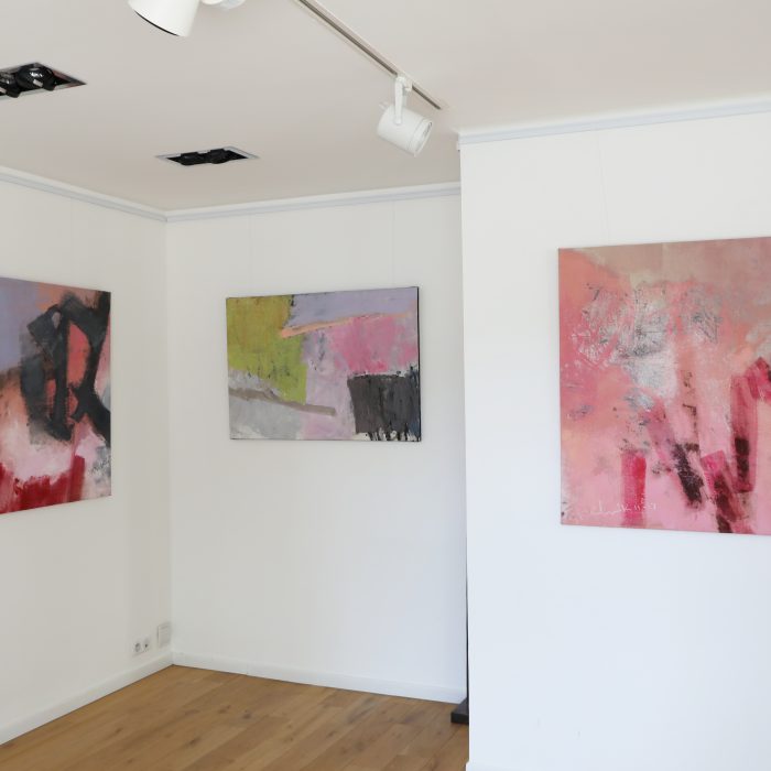 Paysage abstrait vert et rose Piotr Strelnik 77x112 cm - Store Galerie ...