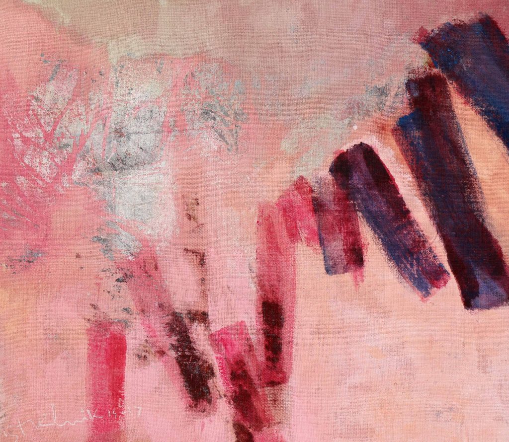 Paysage abstrait vert et rose Piotr Strelnik 77x112 cm - Galerie ...