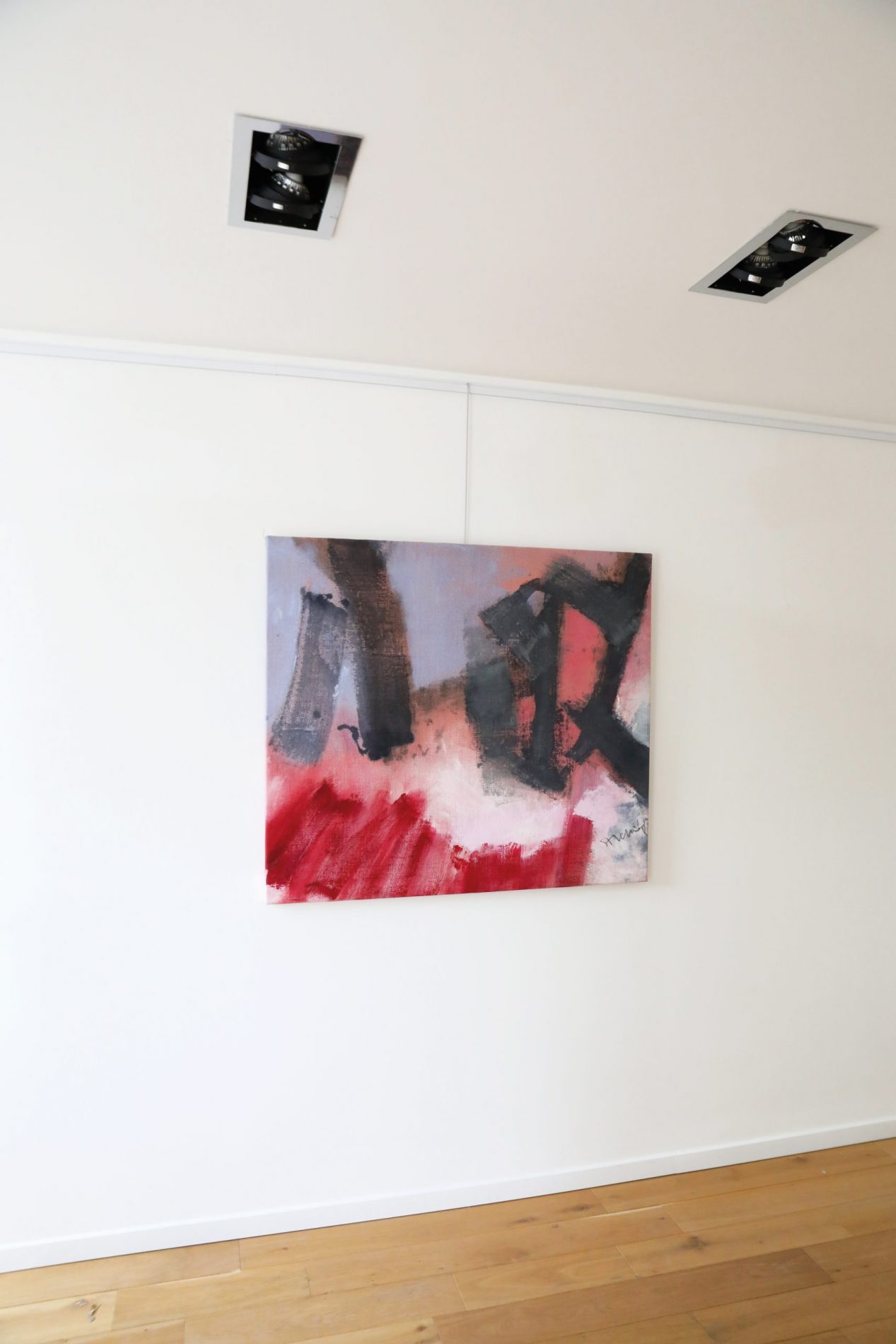 Paysage abstrait vert et rose Piotr Strelnik 77x112 cm - Galerie ...