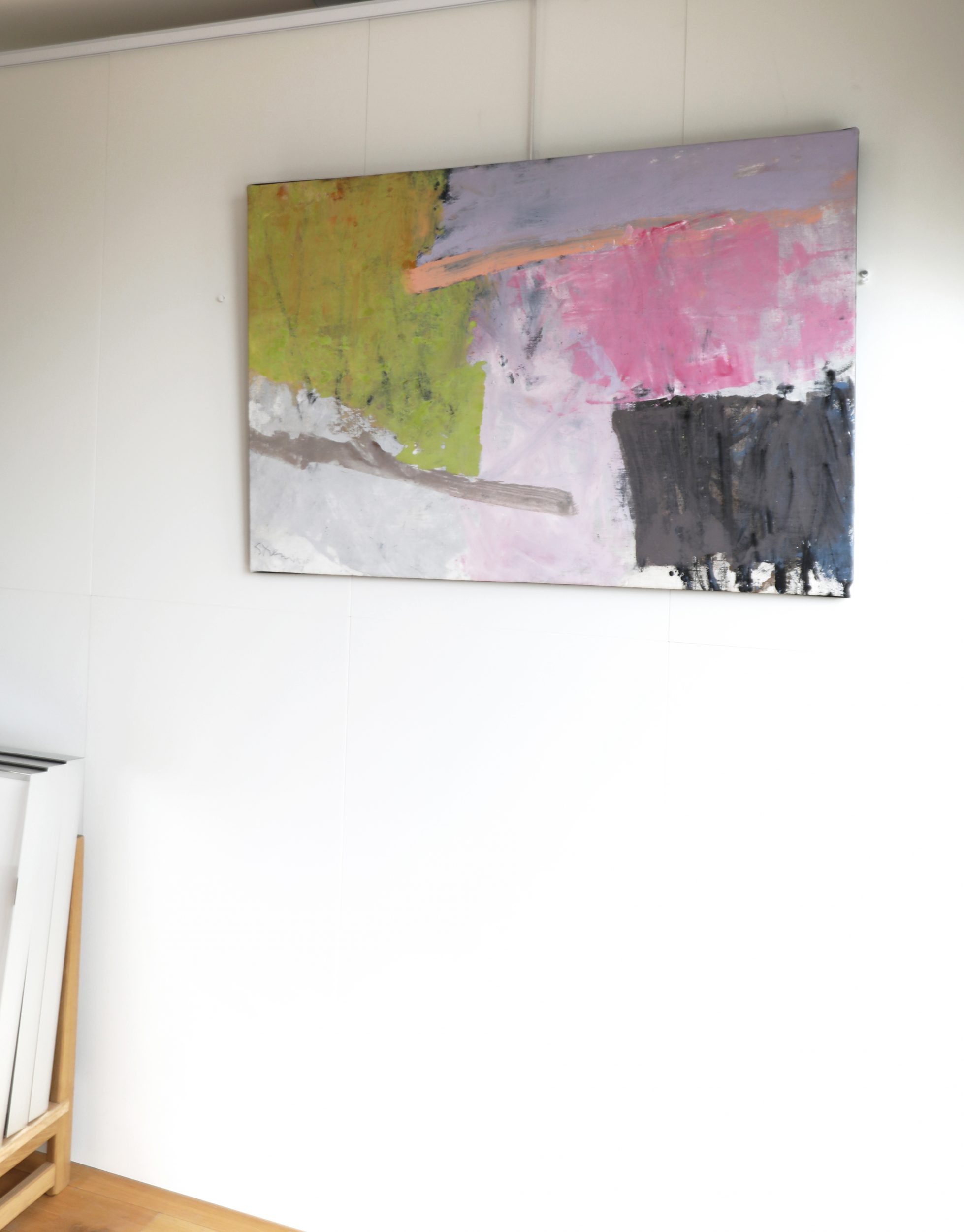 Paysage abstrait vert et rose Piotr Strelnik 77x112 cm - Galerie ...