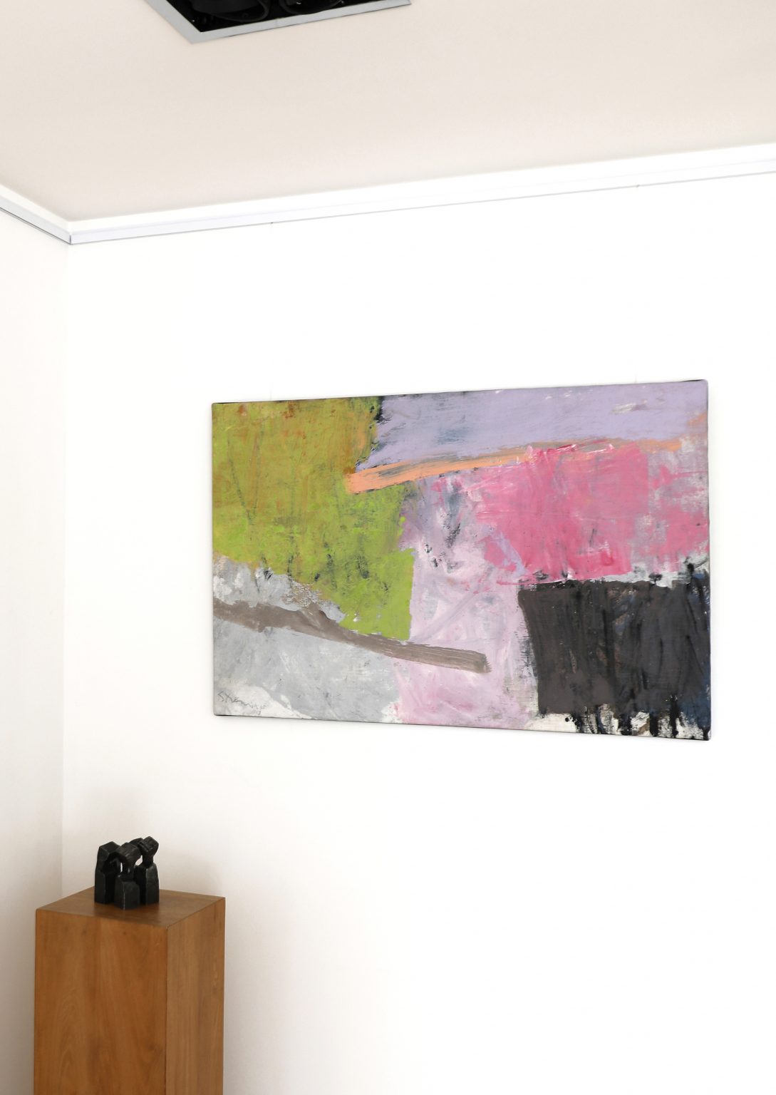 Paysage abstrait vert et rose Piotr Strelnik 77x112 cm - Galerie ...