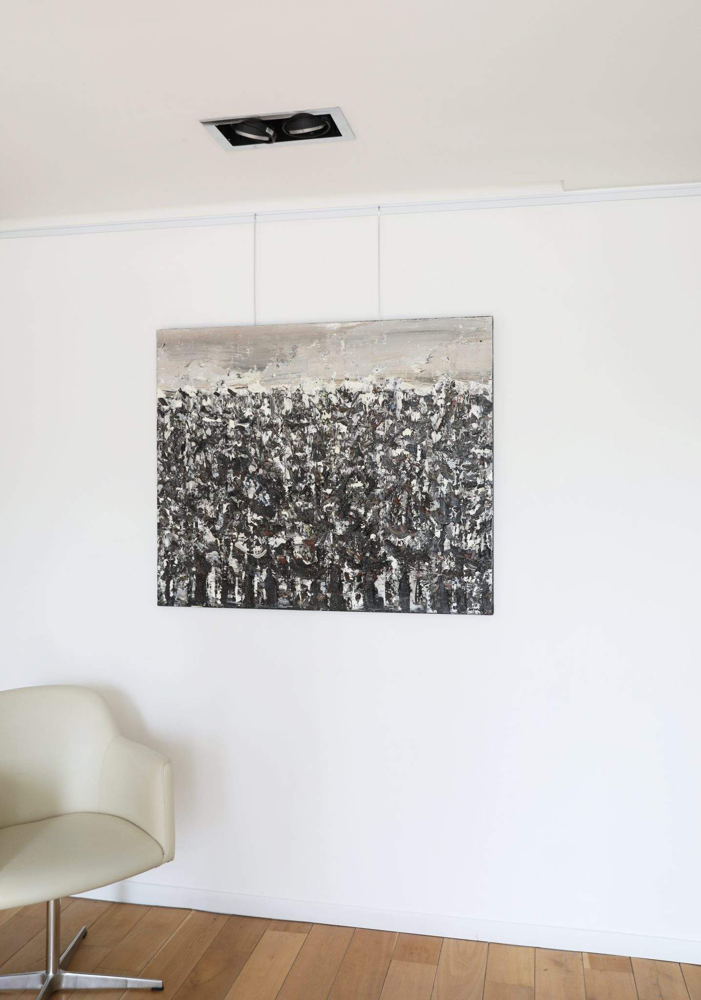 Les vignes sous la neige Régis Minois 100x120cm - Galerie Matthieu Dubuc