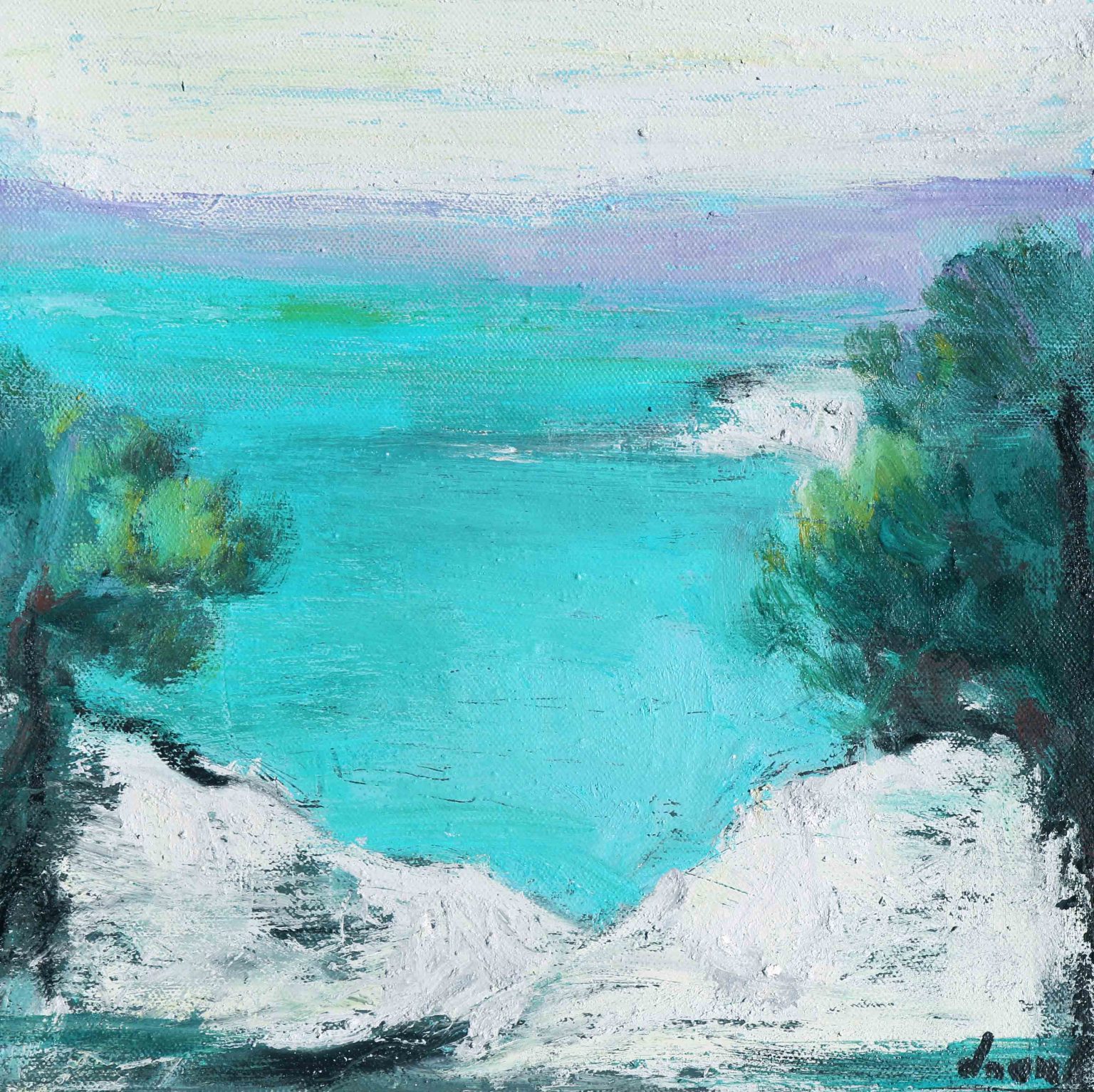 Chemin vers la mer David DAOUD 40x40 - Galerie Matthieu Dubuc